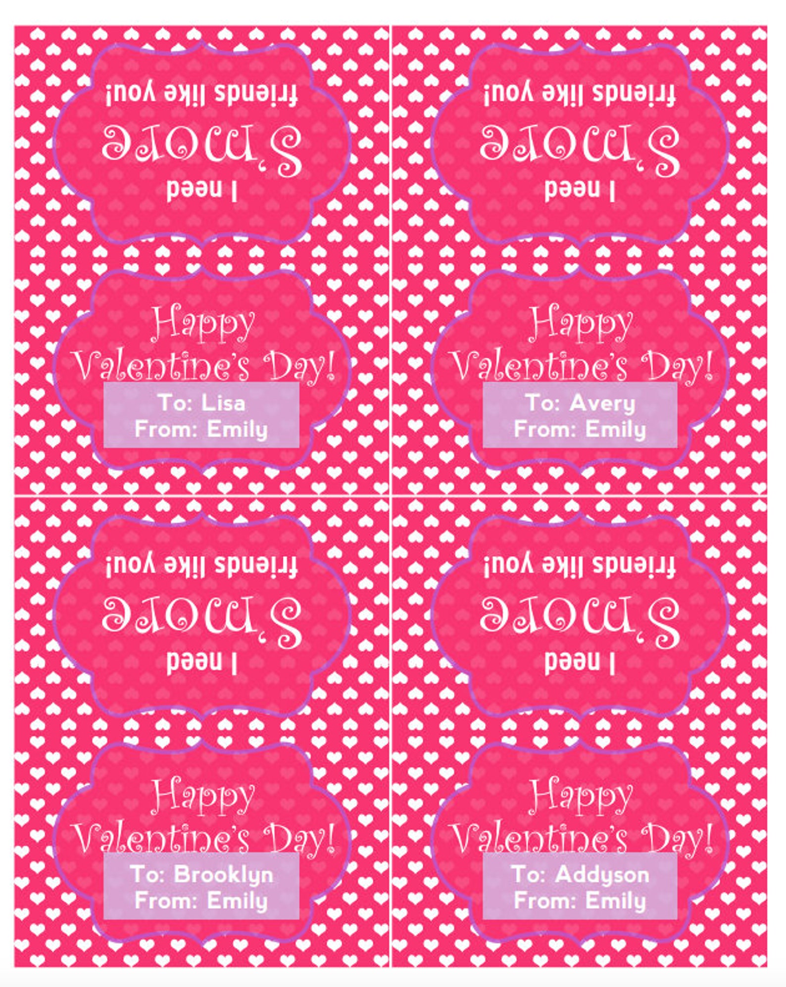 S'more Valentine Treat Bag S'more Friends Like You - Etsy