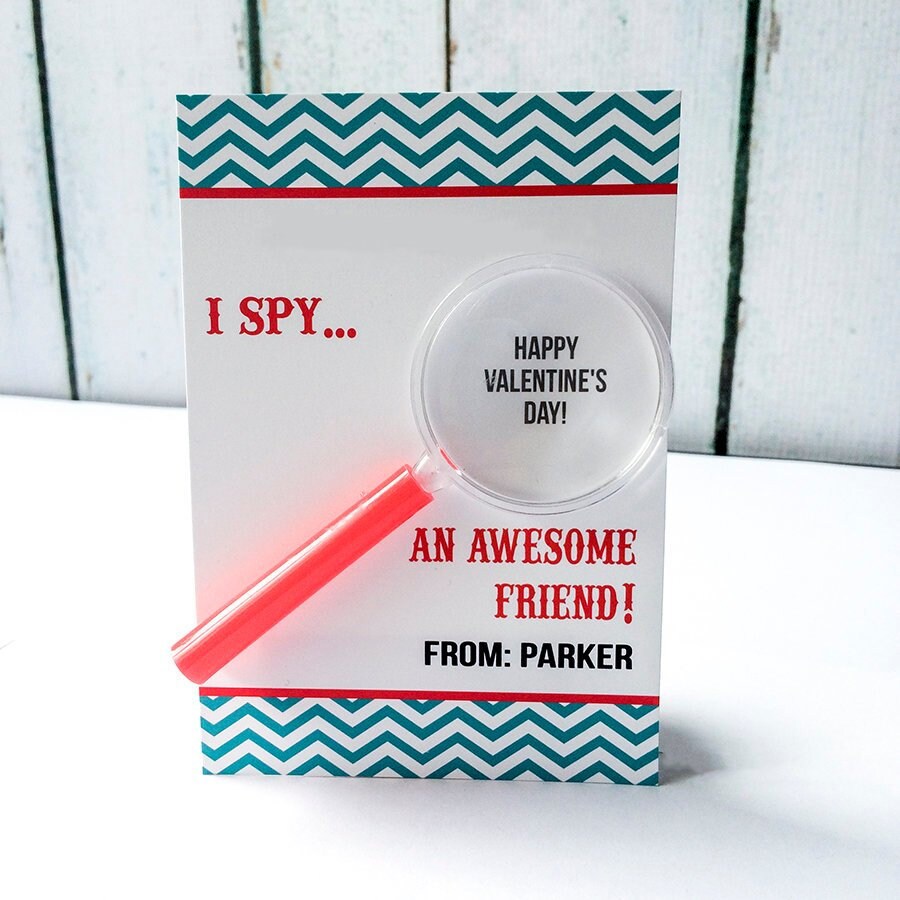 Magnifying Glass Valentine I Spy Kids Valentine Non-candy - Etsy