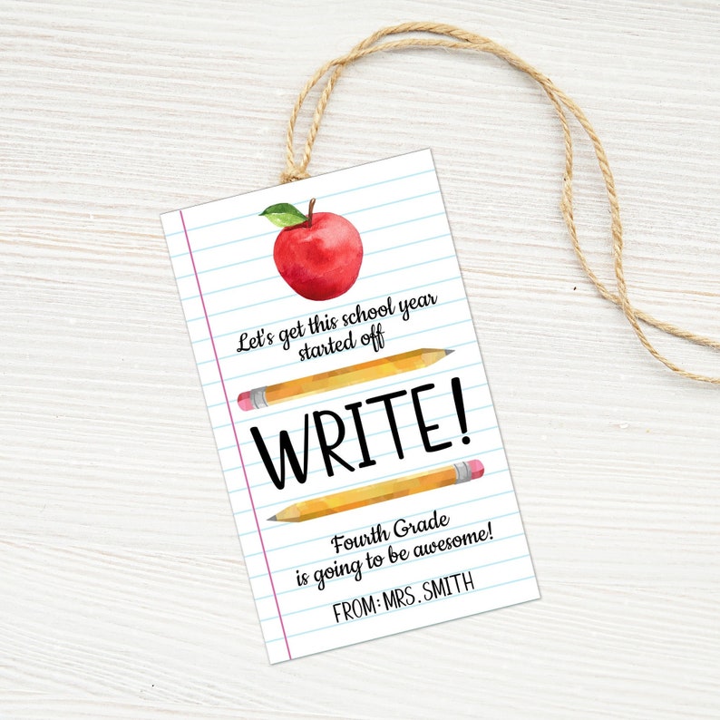 Pencil Gift Tag Back to School Teacher Gift Tag for - Etsy