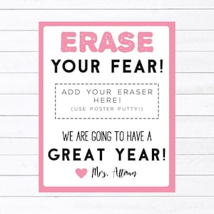 Eraser Student Gift Tag - Printable Teacher Gift to Students - Erase ...