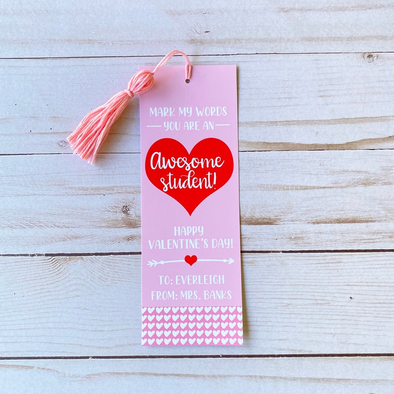 Bookmark Valentine From Teacher - Printable and Editable - Valentines ...