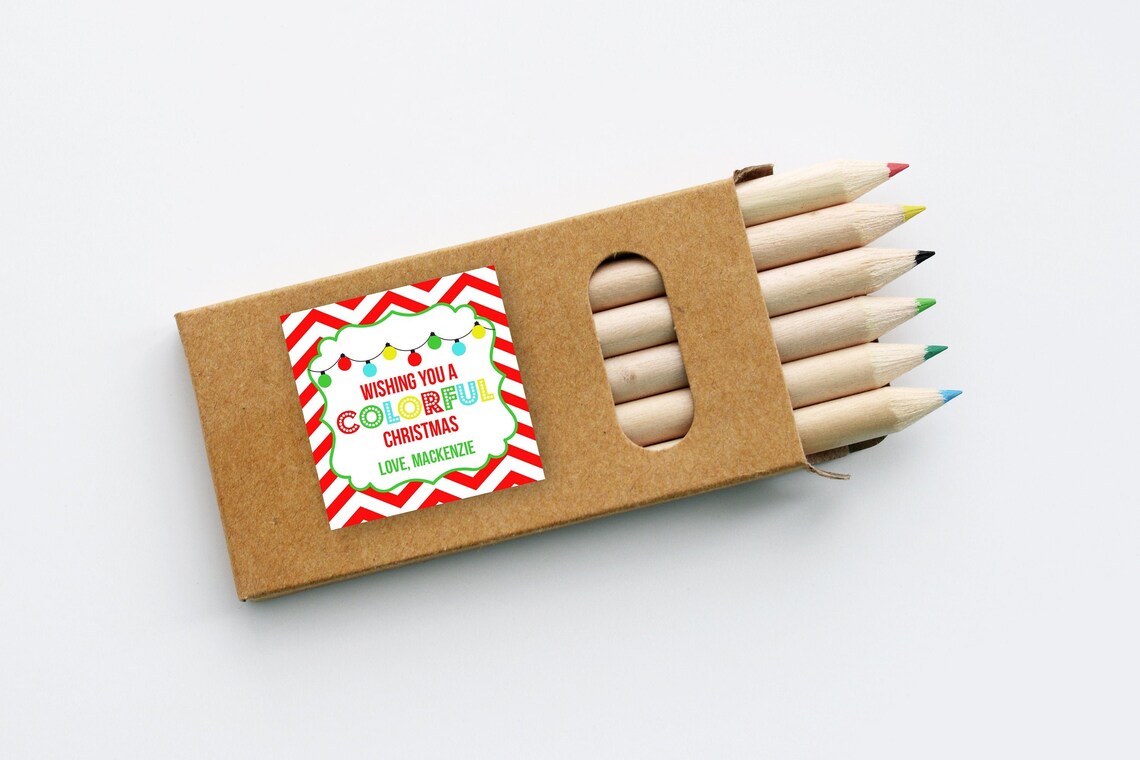 Printable Colorful Christmas Crayon Tags - Instant Download - Editable ...