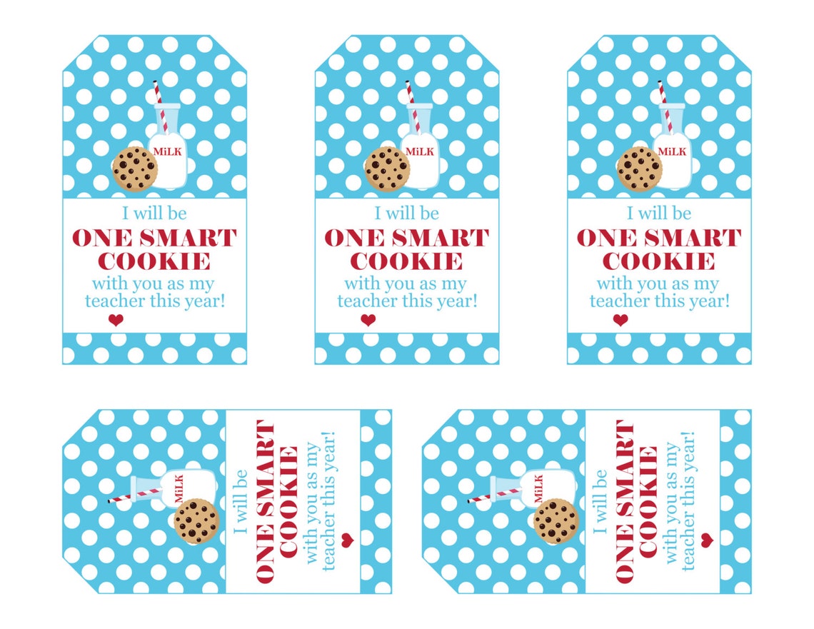 Printable One Smart Cookie Tag for Beginning of the Year | Etsy