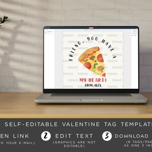 Printable Valentine Card for Kids Pizza Valentine's Day Card Template ...