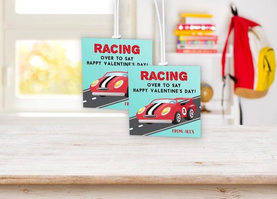 Printable valentine card for kids- Race Car Valentine's Day Card ...