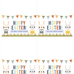 Hoppy Easter Treat Bag Topper - Kids Easter Party Favors - Easter Bunny ...