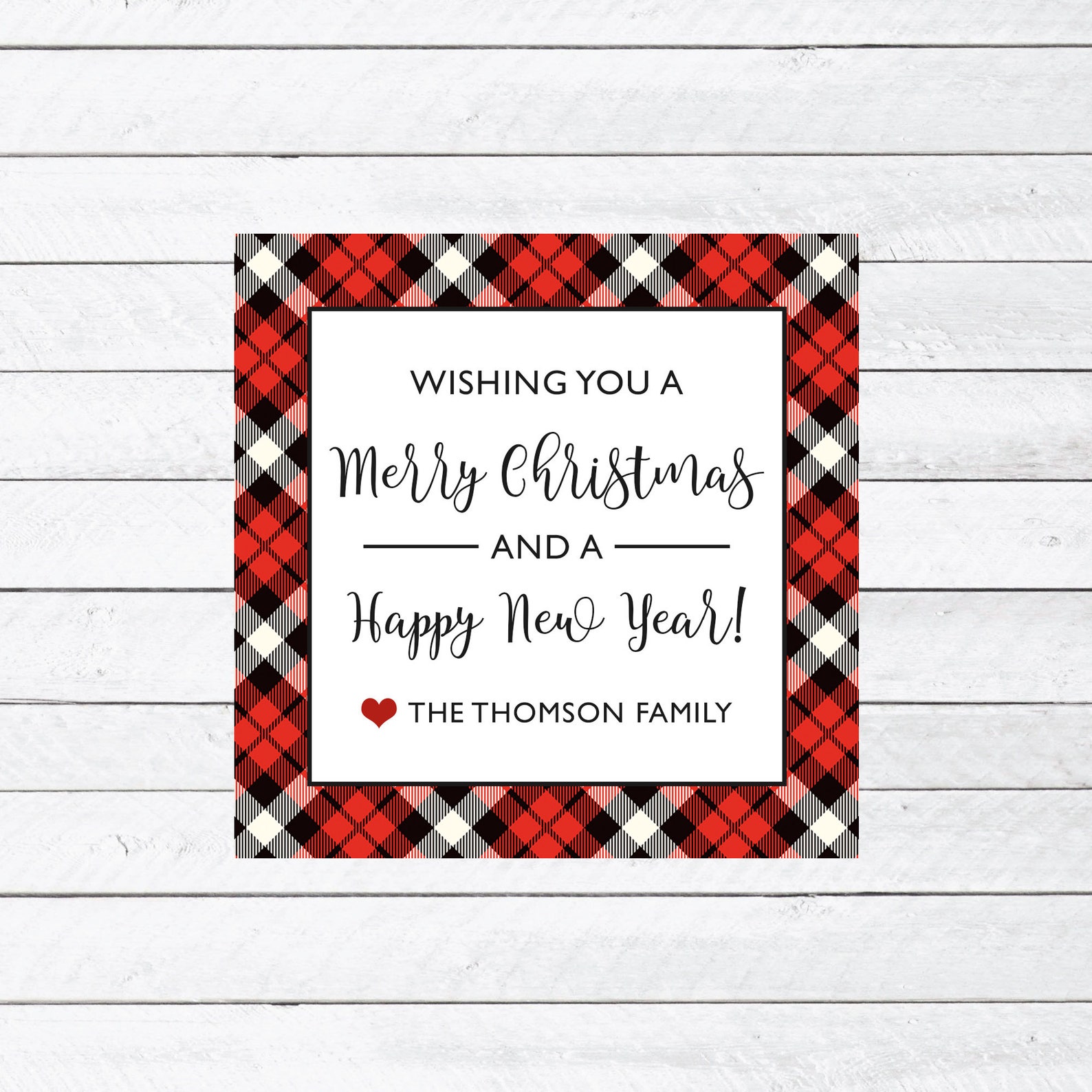 Printable and Editable Custom Plaid Christmas Gift Tags - Etsy