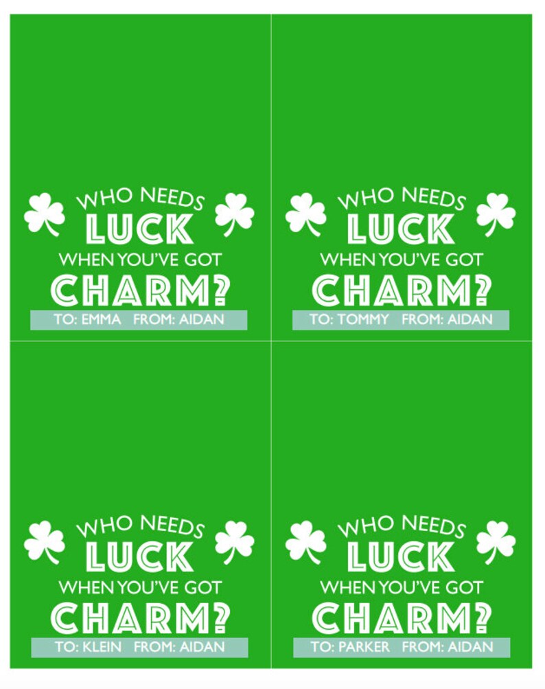 St. Patrick's Day Cereal Treat Bag Topper Lucky Charms - Etsy