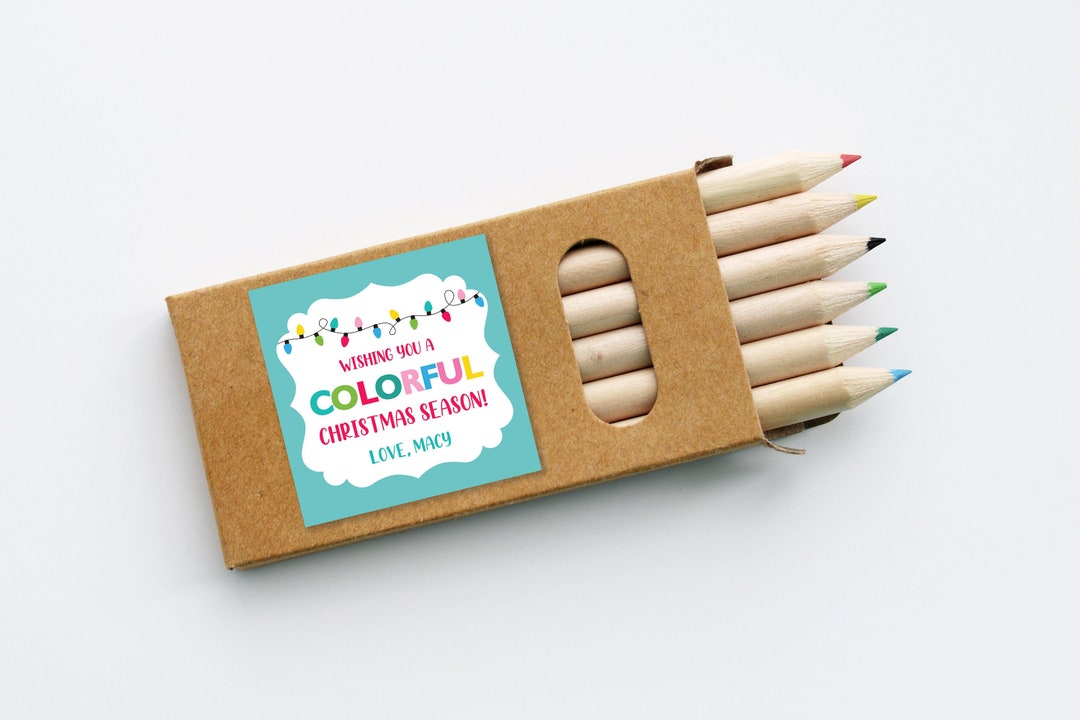 Printable Colorful Christmas Crayon Tags - Instant Download - Editable ...