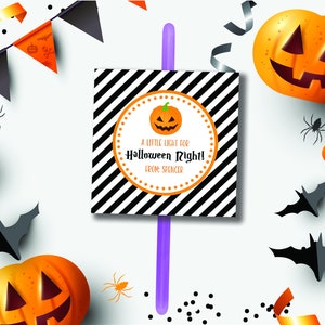 Printable Halloween Glow Stick Tags- Non-candy Halloween Treat - Glow ...