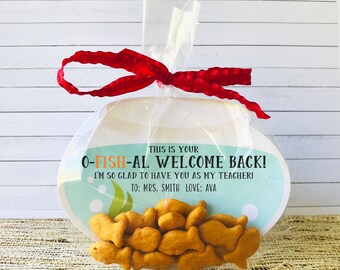 Fish Gift Bag for Teachers Editable Teacher Card O Fish Al | Etsy