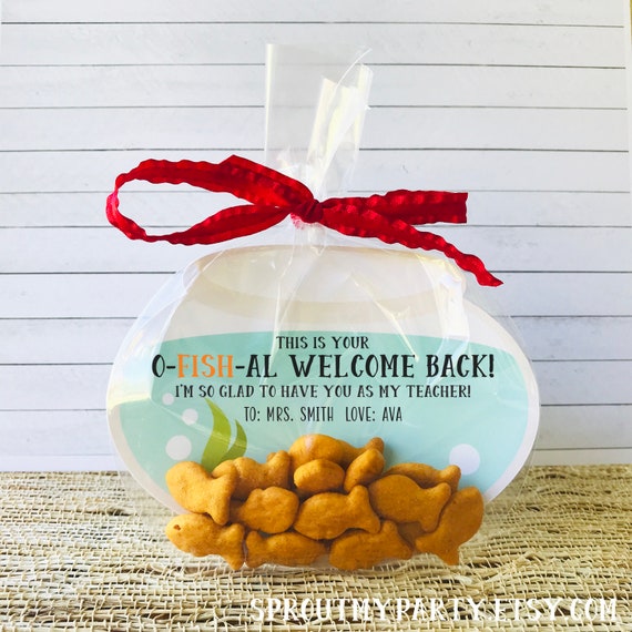 Goldfish Gift Bag for Teachers - Editable Teacher Card - O fish al ...