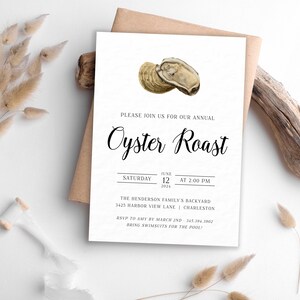 Printable Oyster Roast Party Invitation, Oyster Roast Birthday ...