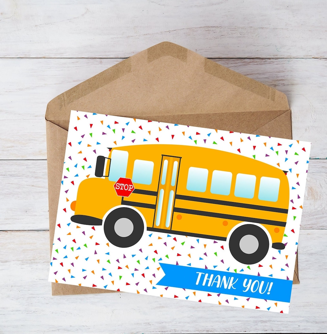 Bus Driver Thank You Card for End of the Year Printable Thank You Card ...