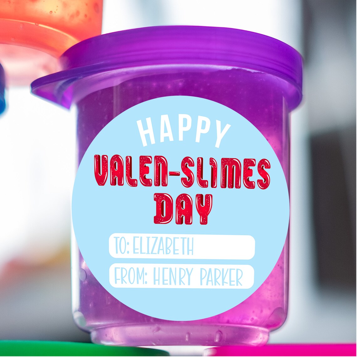 Printable Valentine Slime Valentine Printable Sticker | Etsy