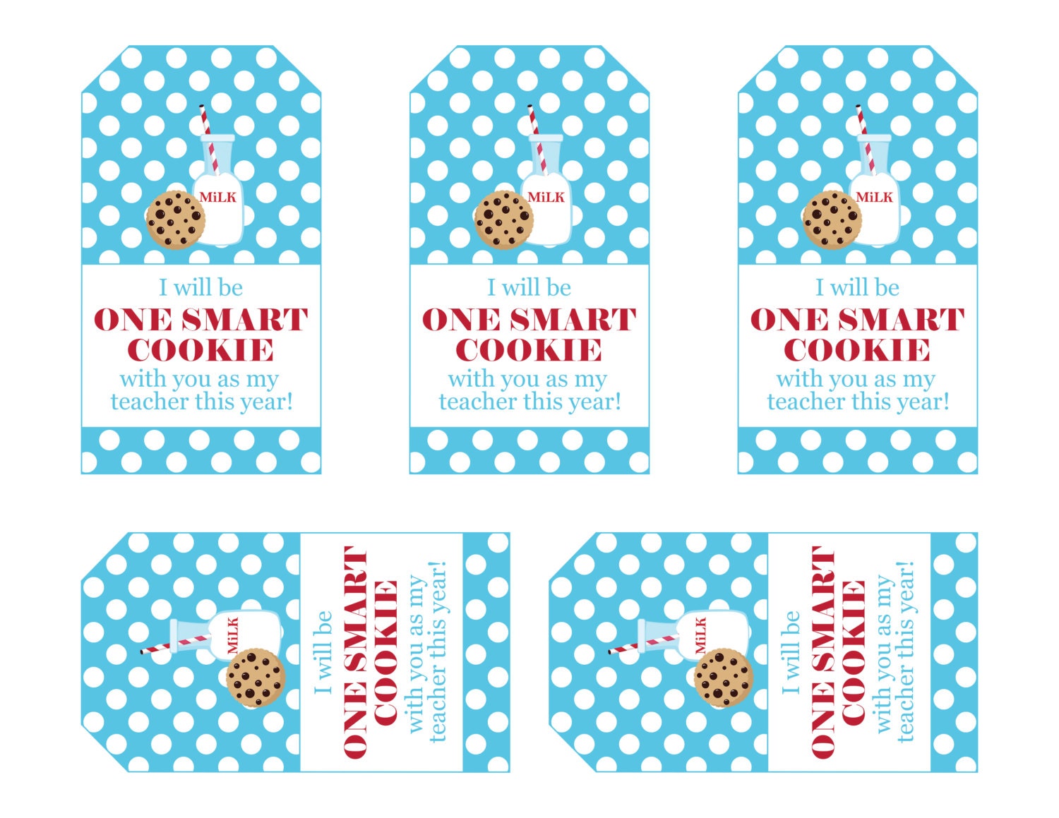 Printable One Smart Cookie Tag for Beginning of the year | Etsy