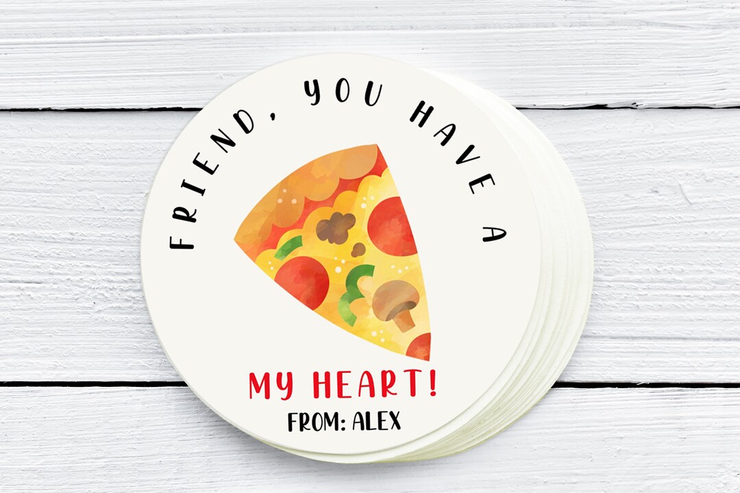Printable Valentine Card for Kids Pizza Valentine's Day Card Template ...