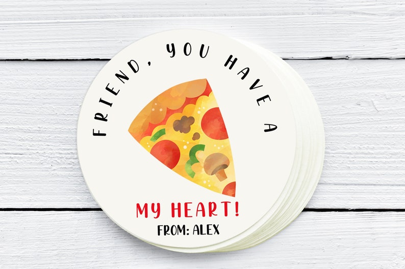 Printable Valentine Card for Kids Pizza Valentine's Day - Etsy