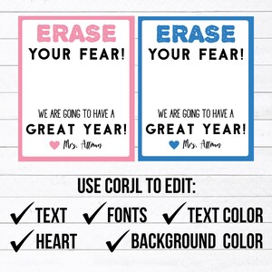 Eraser Student Gift Tag - Printable Teacher Gift to Students - Erase ...