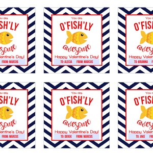 Fish Valentine Card - O'fish'ly Awesome Valentine Tag- Printable and ...