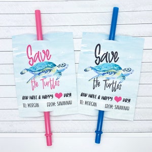 VSCO Girl Valentine Card Save the Turtles Straw Valentine Teen ...