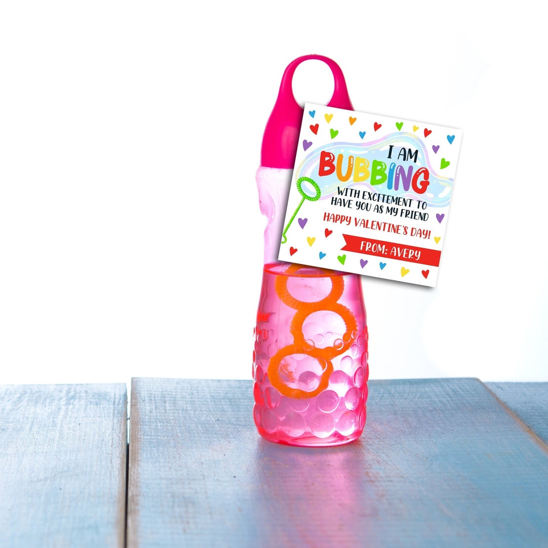 Bubbles Valentine's Day Card Printable -bubbles Gift Tag- Valentine's ...