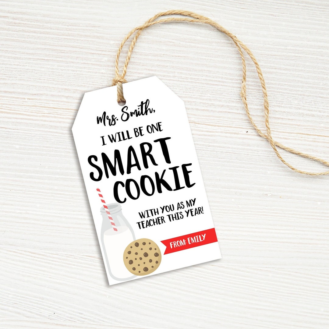One Smart Cookie Tag- Back to School Teacher Gift -gift Tag for ...