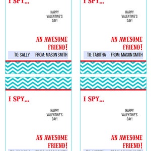 Magnifying Glass Valentine - I Spy Kids Valentine - Non-candy Valentine ...