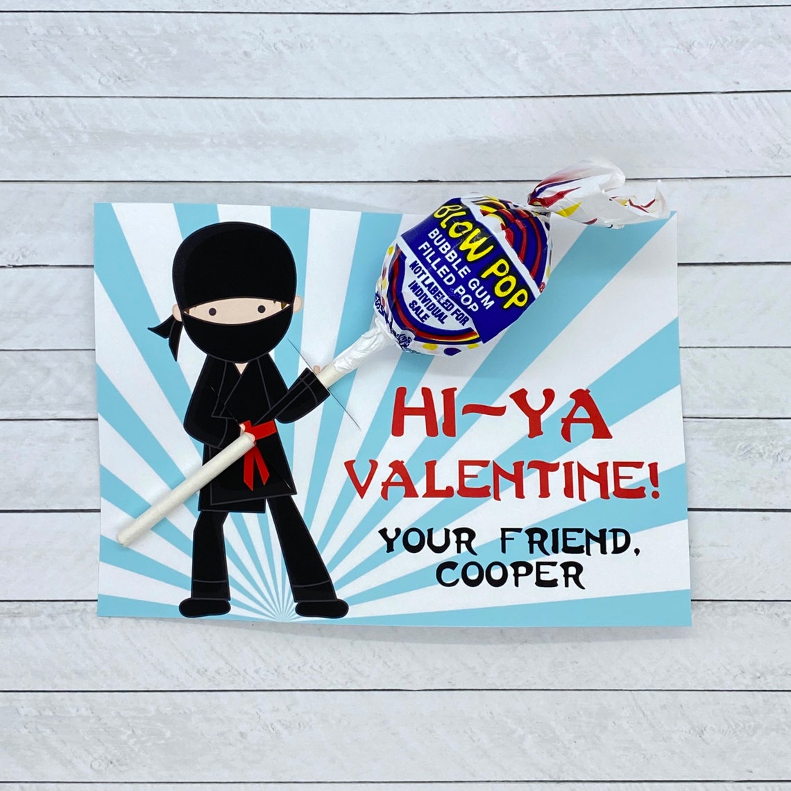 Ninja Kids Valentine Printable and Editable Kids Valentine | Etsy