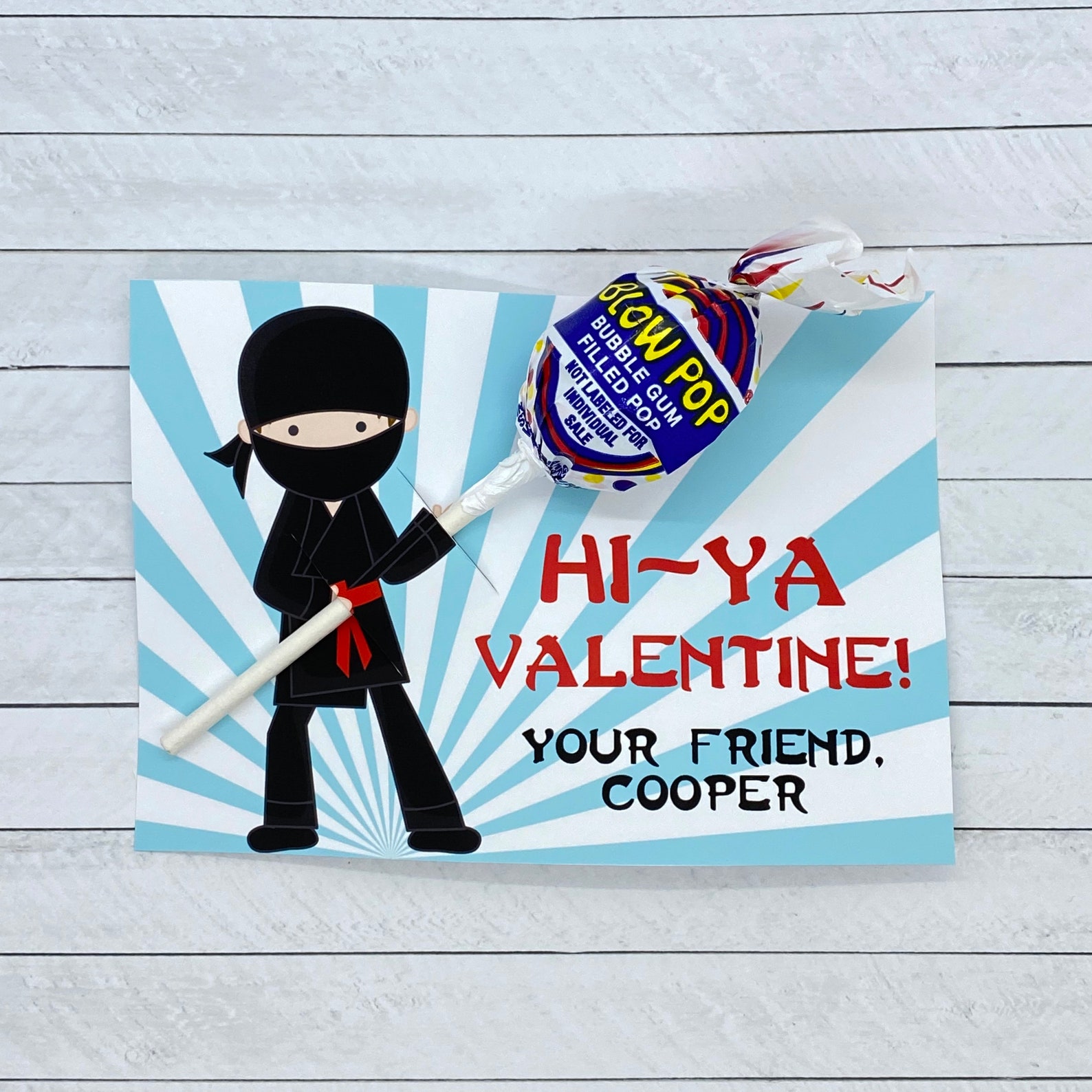 Ninja Kids Valentine Printable and Editable Kids Valentine | Etsy