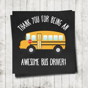 Bus Driver Thank You Tag - Bus Driver Gift Idea - Thank You Card - Bus ...