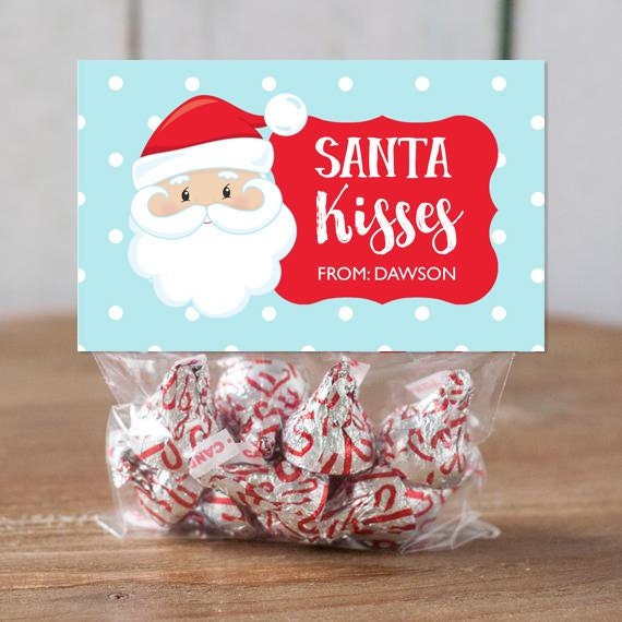Santa Kisses Topper // Custom// Instant Download // Editable ...
