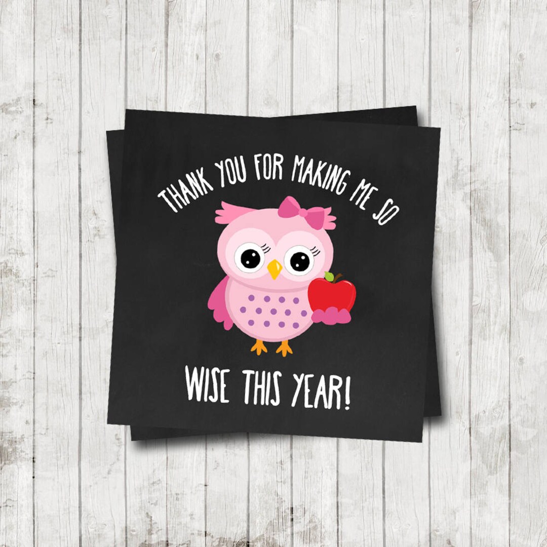 Printable Owl Tag for Teacher Appreciation Week Instant Download 3 Inch ...