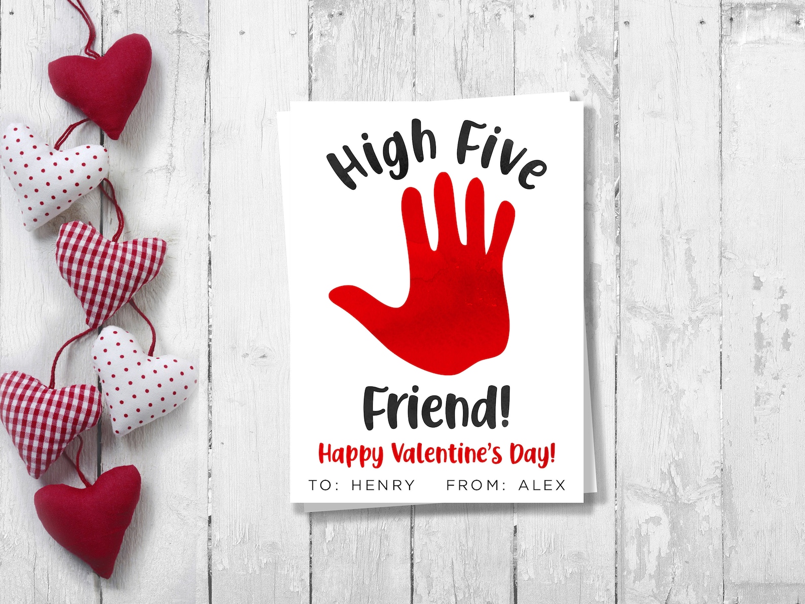 Printable Valentine - Sticky Hand Valentine - High 5 Valentine ...