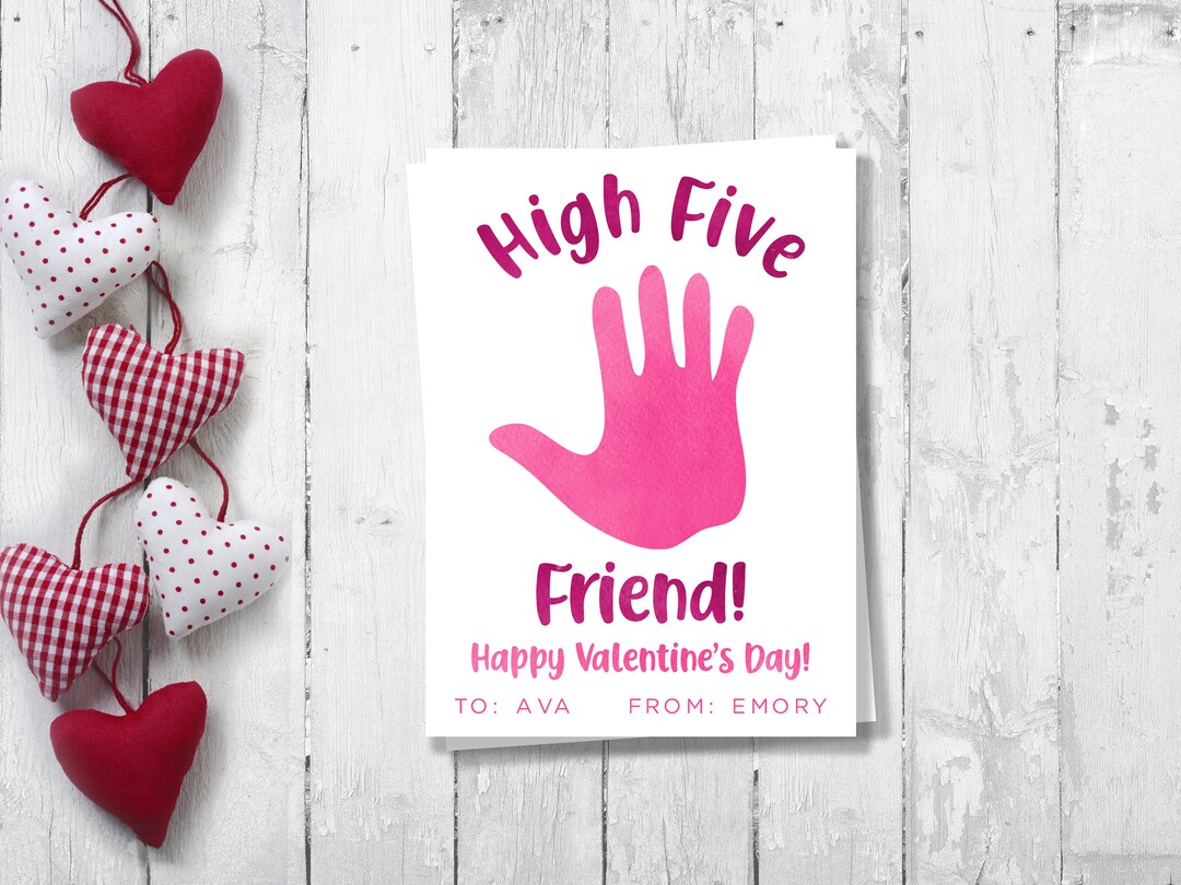 Printable Valentine - Sticky Hand Valentine - High 5 Valentine ...