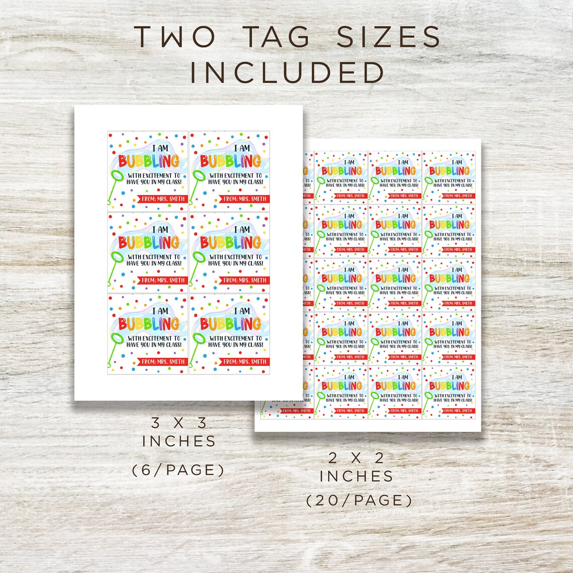 Bubbles Gift Tag Back to School Teacher Gift to Students - Etsy