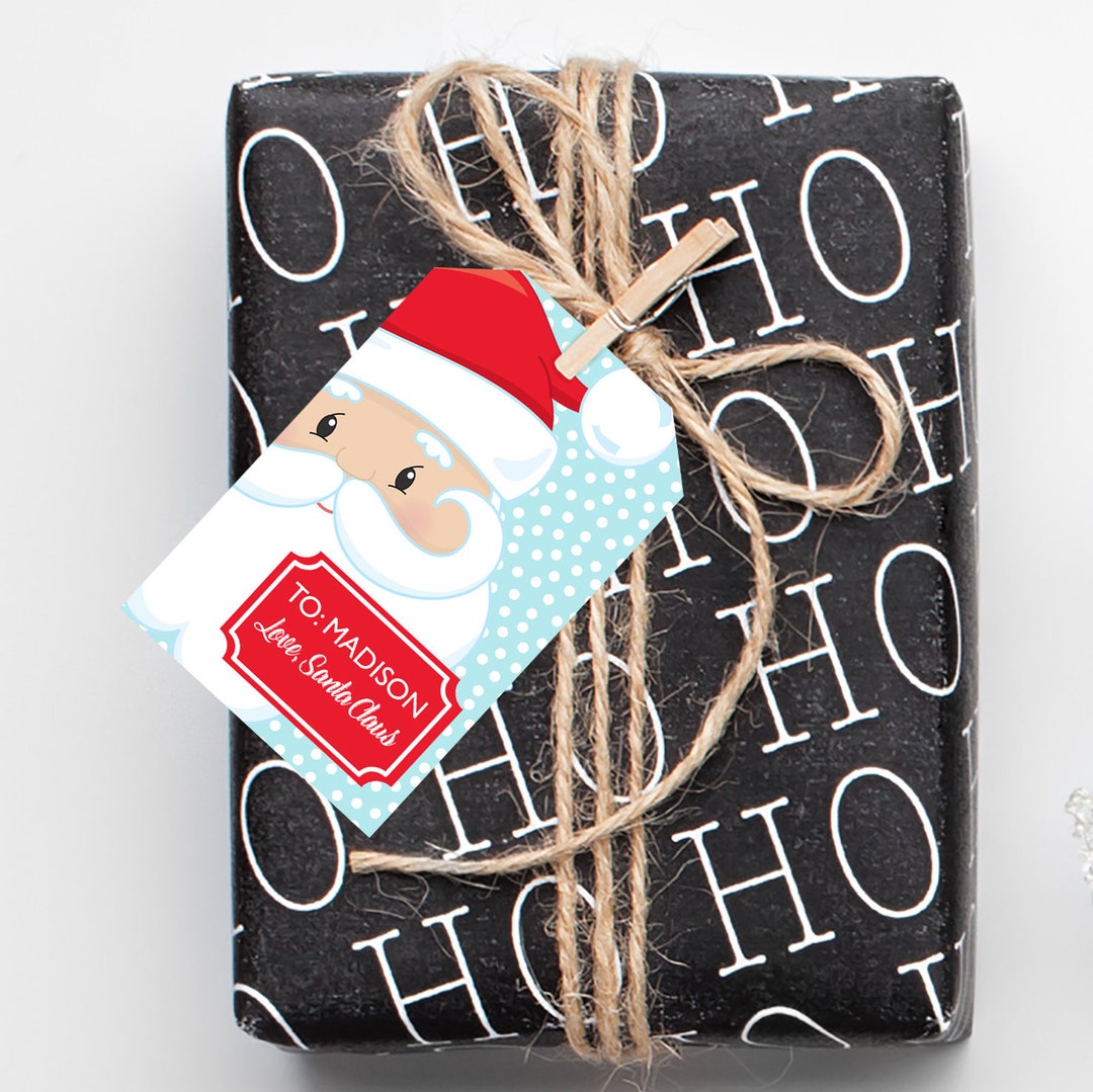 Santa Claus Present Gift Tag - Printable Christmas Gift Tags for Kids ...