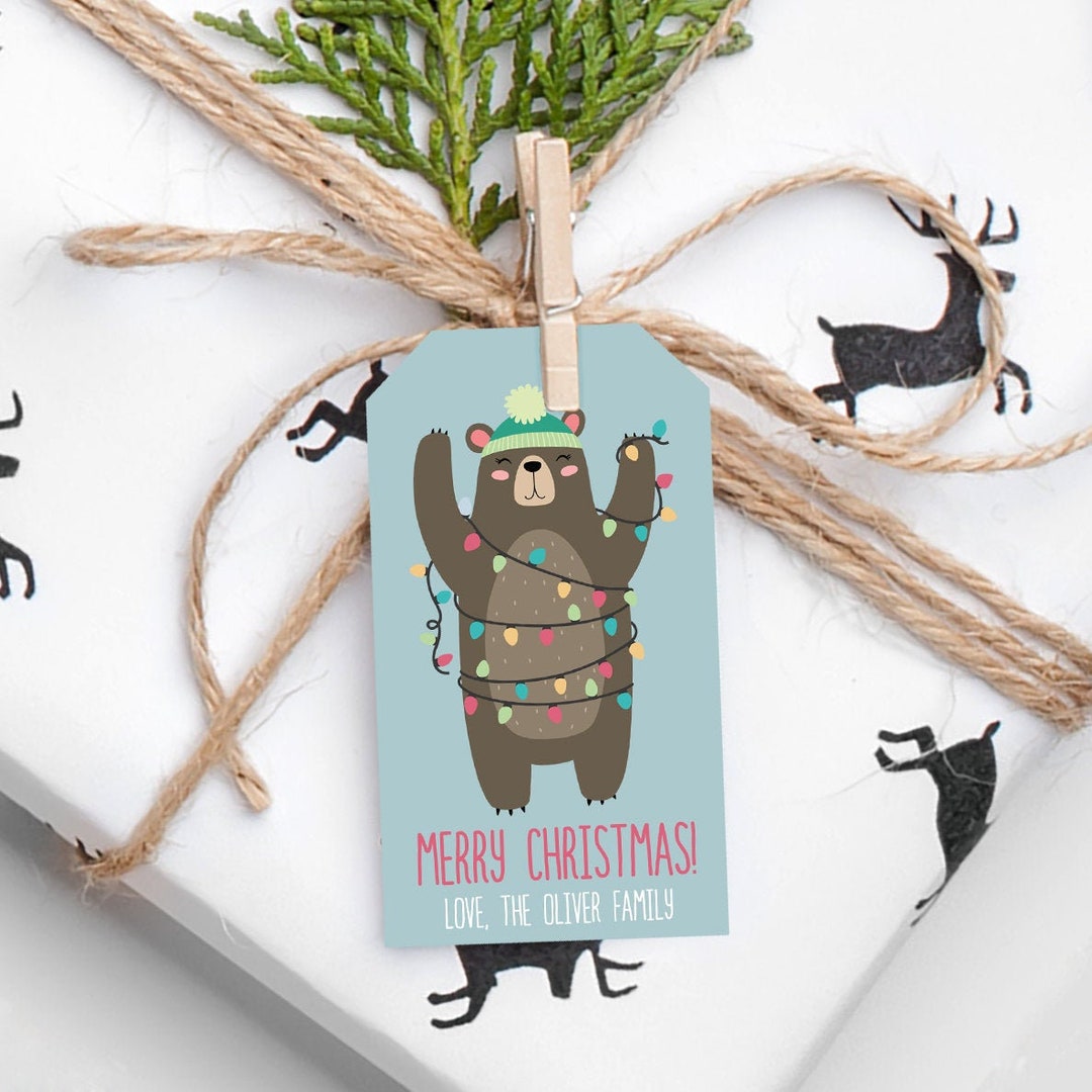 Printable Christmas Gift Tag - Editable Christmas Tag - Bear Christmas ...