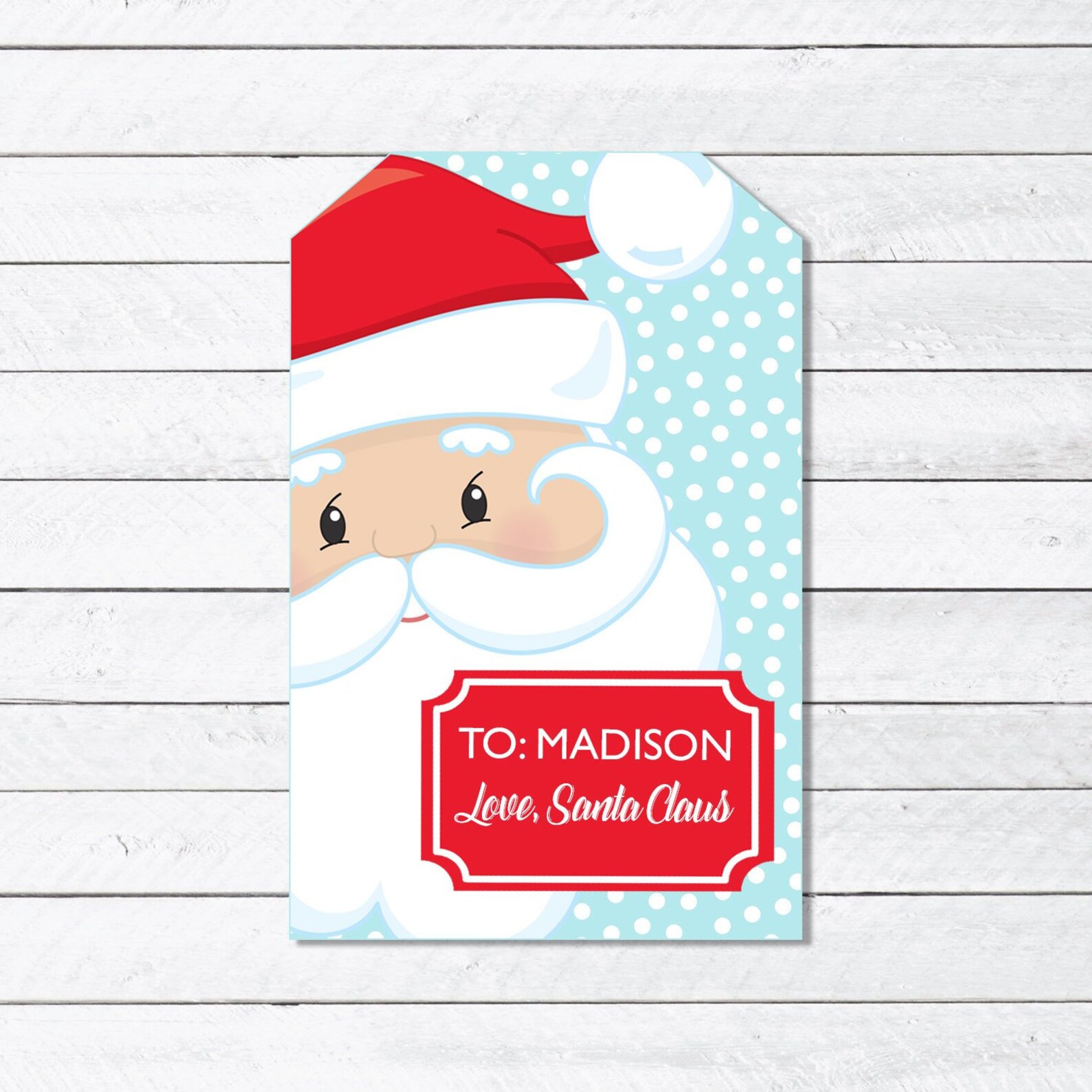 Santa Claus Present Gift Tag Printable Christmas Gift Tags - Etsy