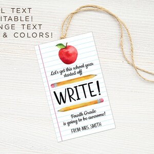 Pencil Gift Tag- Back to School - Teacher Gift Tag for Students - Start ...