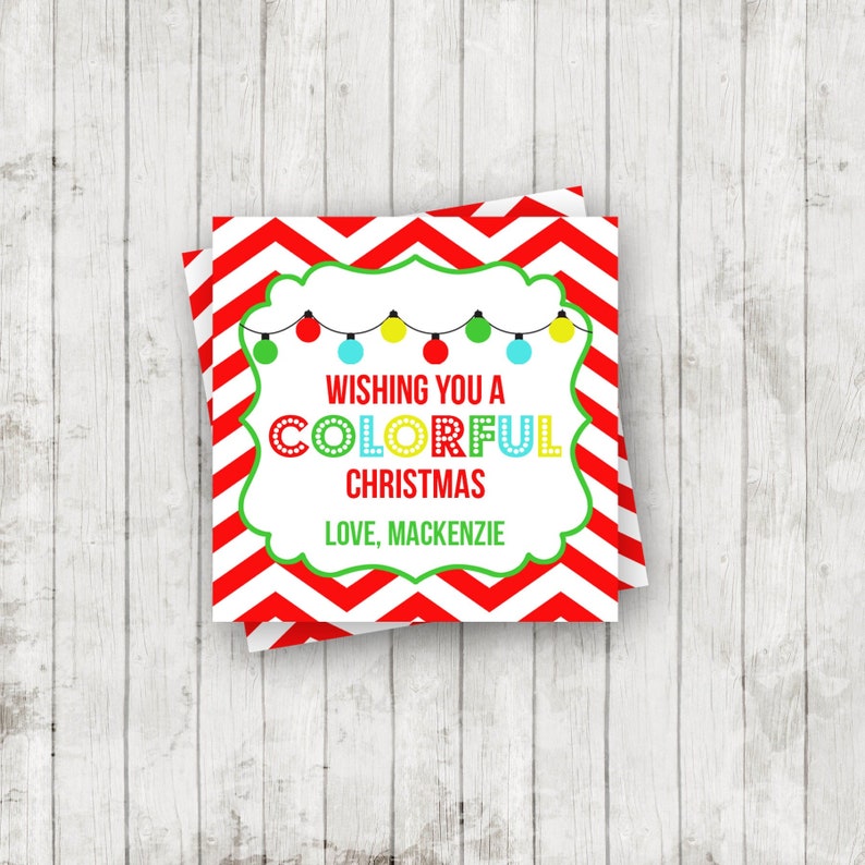 Printable Colorful Christmas Crayon Tags - Instant Download - Editable ...