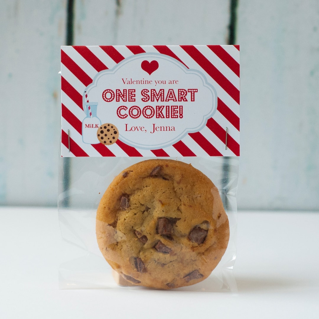Cookie Valentine Treat Bag Topper - One Smart Cookie - Valentine Treat ...
