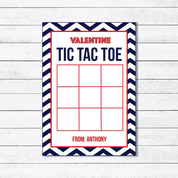 Tic Tac Toe Valentine Card - Kids Valentines - Editable Valentine ...