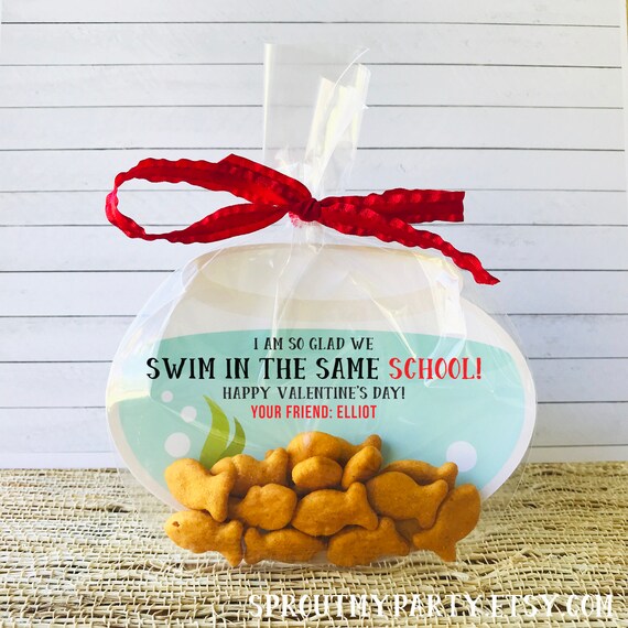 Goldfish Valentine//Custom//Instant Download//Editable//Swim in the ...