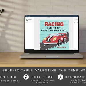 Printable Valentine Card for Kids Race Car Valentine's Day Card ...