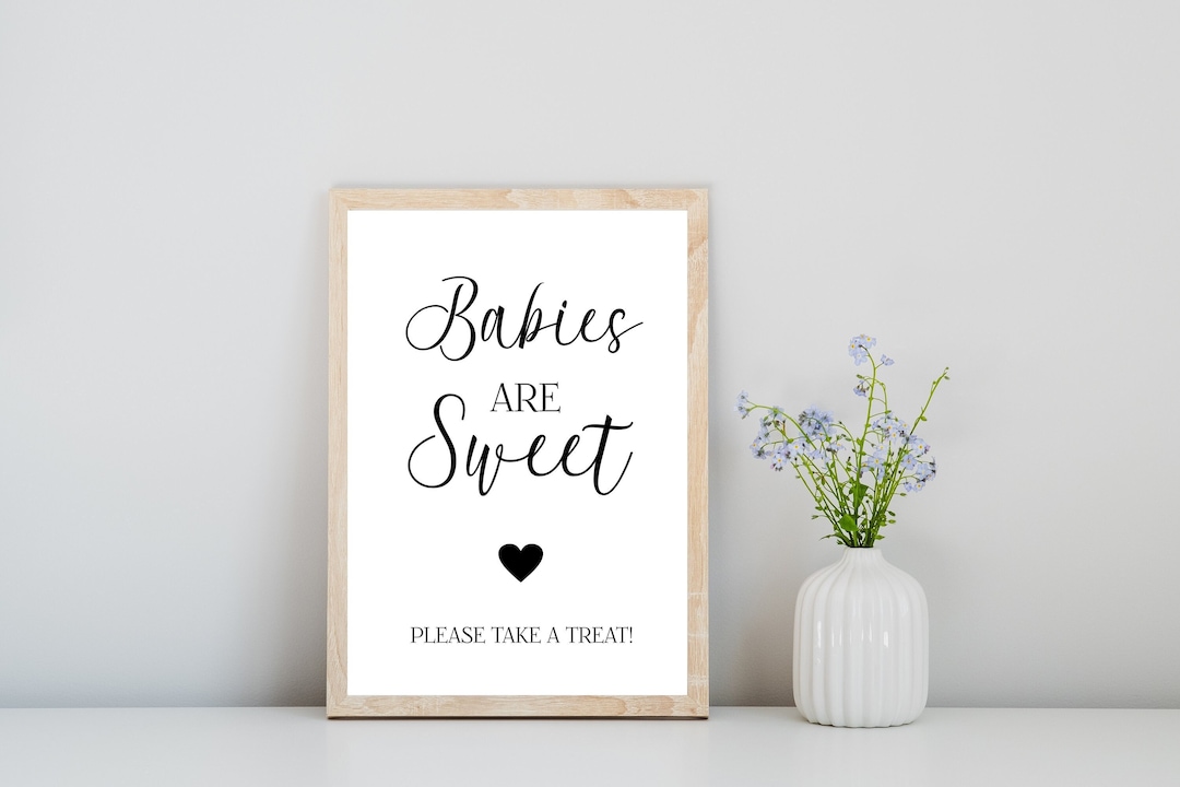 Baby Shower Sign, Minimalist Baby Shower Sign, Babies Are Sweet, Modern ...