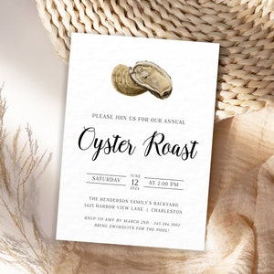 Printable Oyster Roast Party Invitation, Oyster Roast Birthday ...