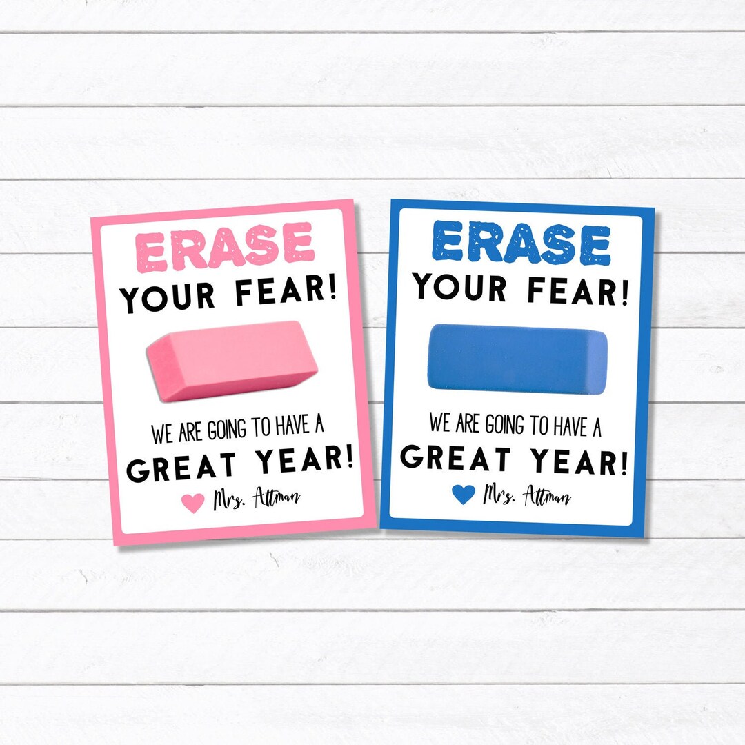 Eraser Student Gift Tag - Printable Teacher Gift to Students - Erase ...