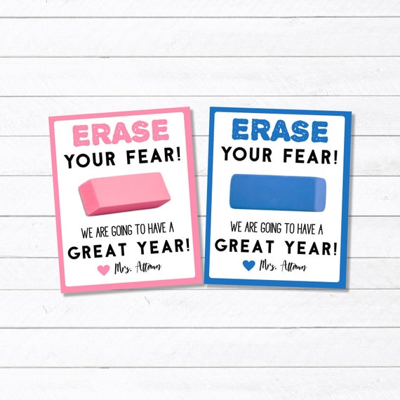 Eraser Student Gift Tag - Printable Teacher Gift to Students - Erase ...