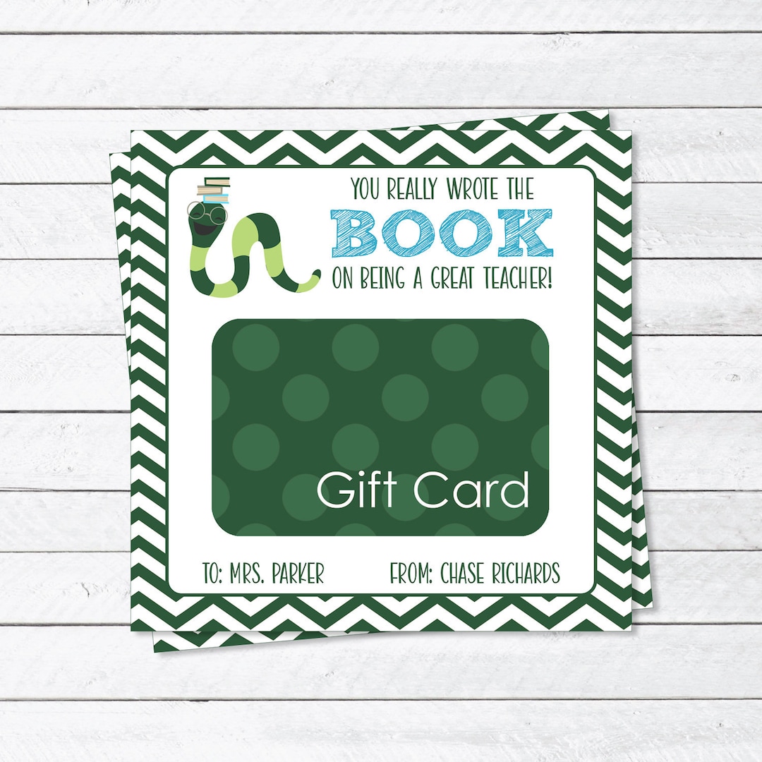 Teacher Appreciation Card - Book Store Teacher Gift - Teacher ...